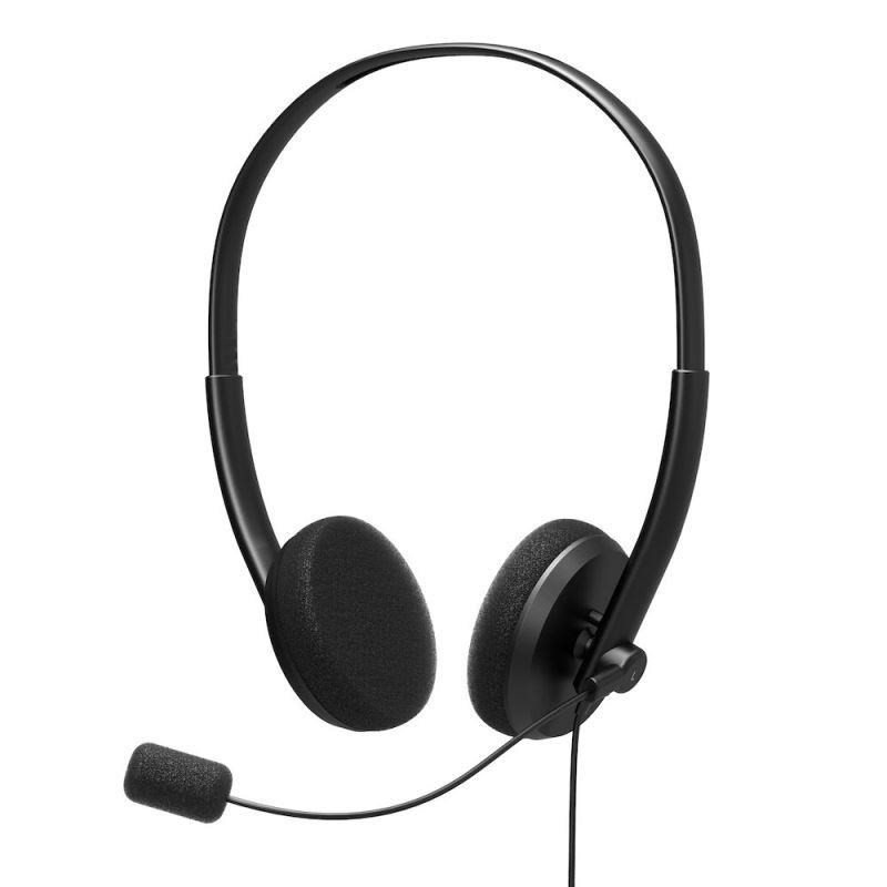 Căști stereo PORT cu microfon, USB-A, negru | TonerPartner.ro