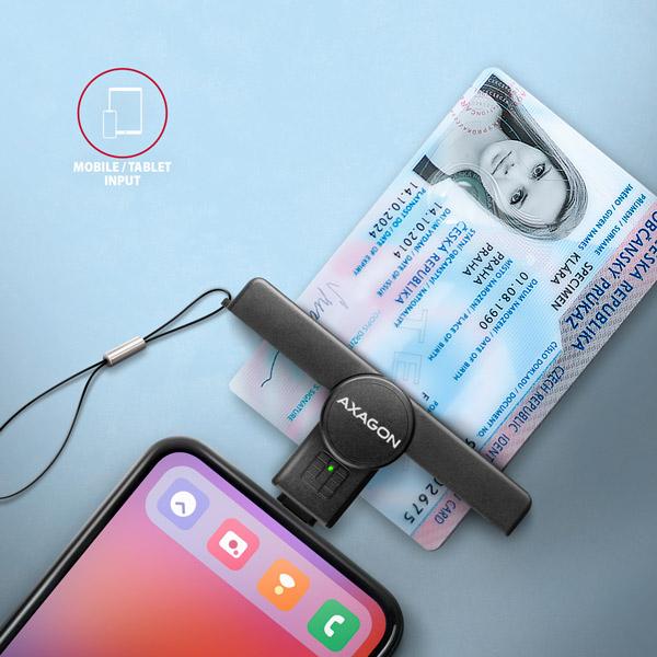 AXAGON CRE-SMPC, USB-C PocketReader cititor de carduri de contact Smart ...